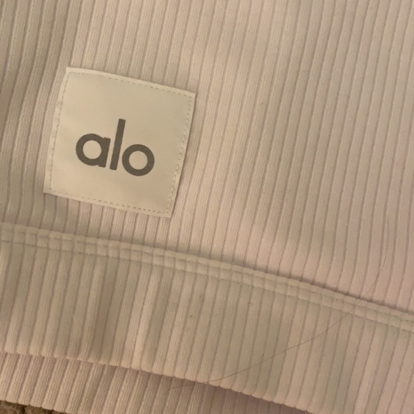 ALO Yoga | Tops | Alo Yoga Blissful Henley Bra Top White Button Cropped ...